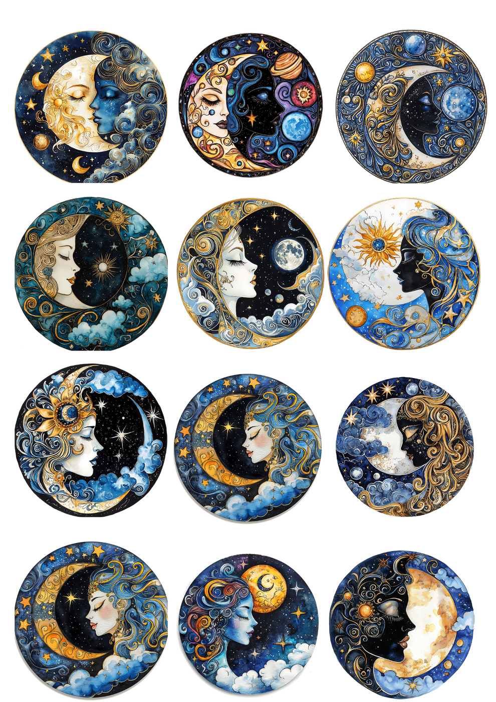 Rice Paper For Decoupage Mystical Moon Ovals Collage Cat No. 4036 – The ...