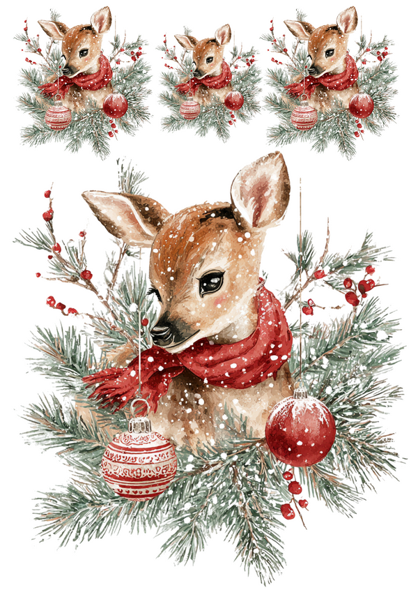 Rice Paper For Decoupage Christmas Deer Collage Cat. No. 4897 – The ...