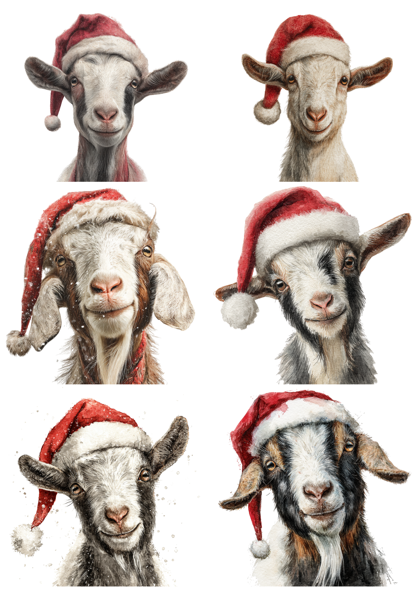 Rice Paper For Decoupage Goat In Christmas Hat Collage Cat. No. 5213 ...