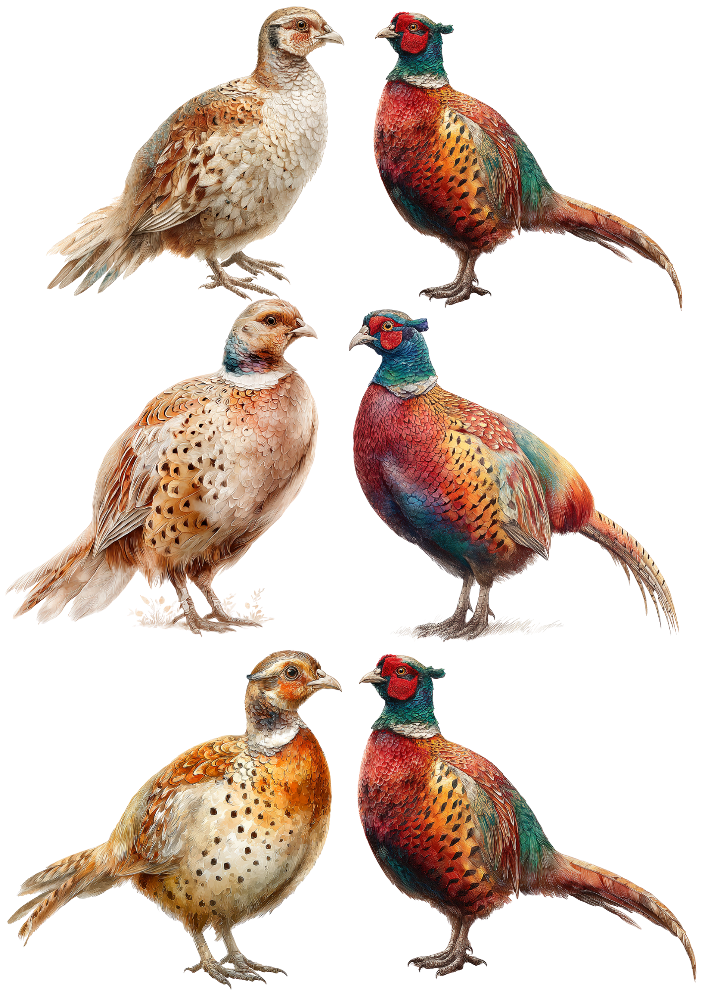 Rice Paper For Decoupage Pheasant Couple Collage Cat. No. 5220 – The ...
